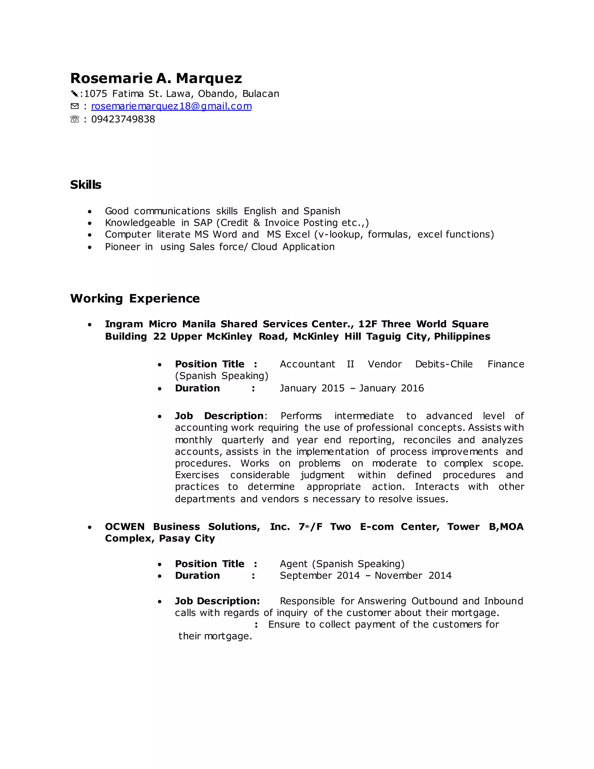 Rosemarie Marquez | DOCX