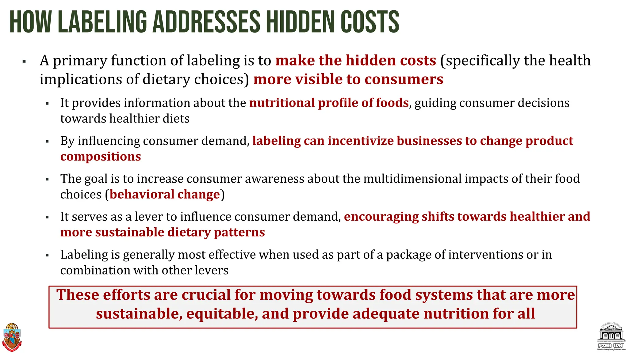 Nutritional Labeling and the Hidden Costs of Agrifood Systems | PDF