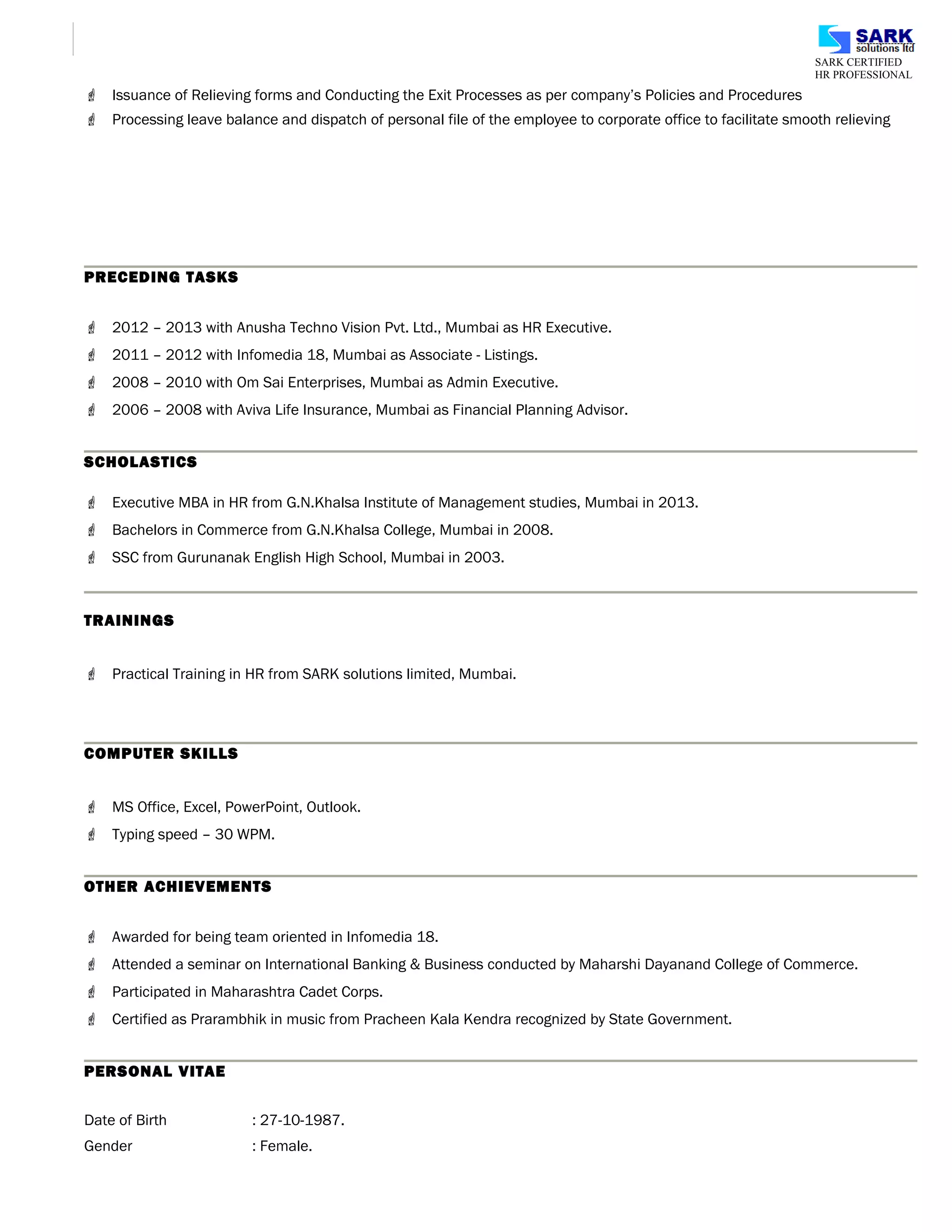 Neha Singh | DOC | Human Resources | Business