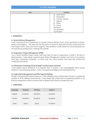 CV KMBundhoo, August 2016 | PDF