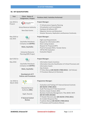 CV KMBundhoo, August 2016 | PDF