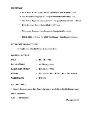 Sabari Resume | PDF