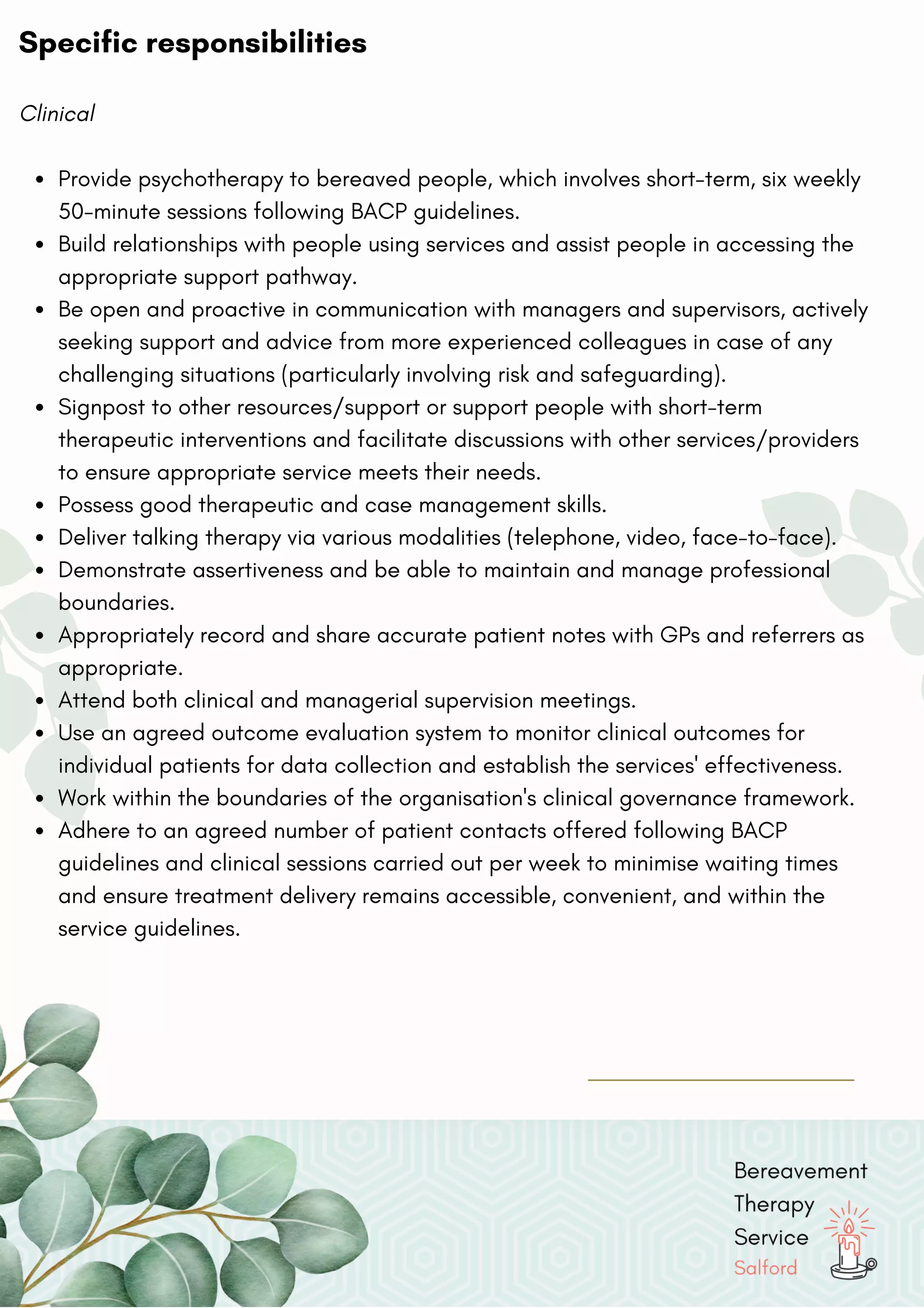 Placement Role Description | PDF