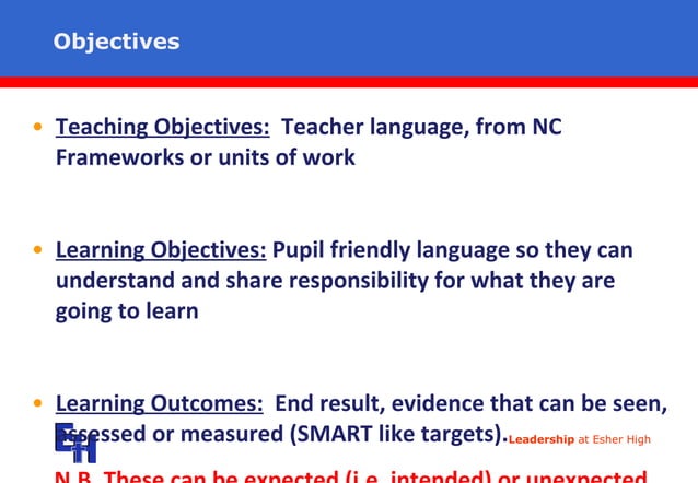 Objectives and success criteria | PPT | Educational Assessment | Education