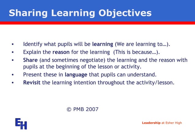 Objectives and success criteria | PPT | Educational Assessment | Education
