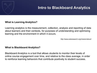 Introduction to Learning Analytics in Blackboard | PPT