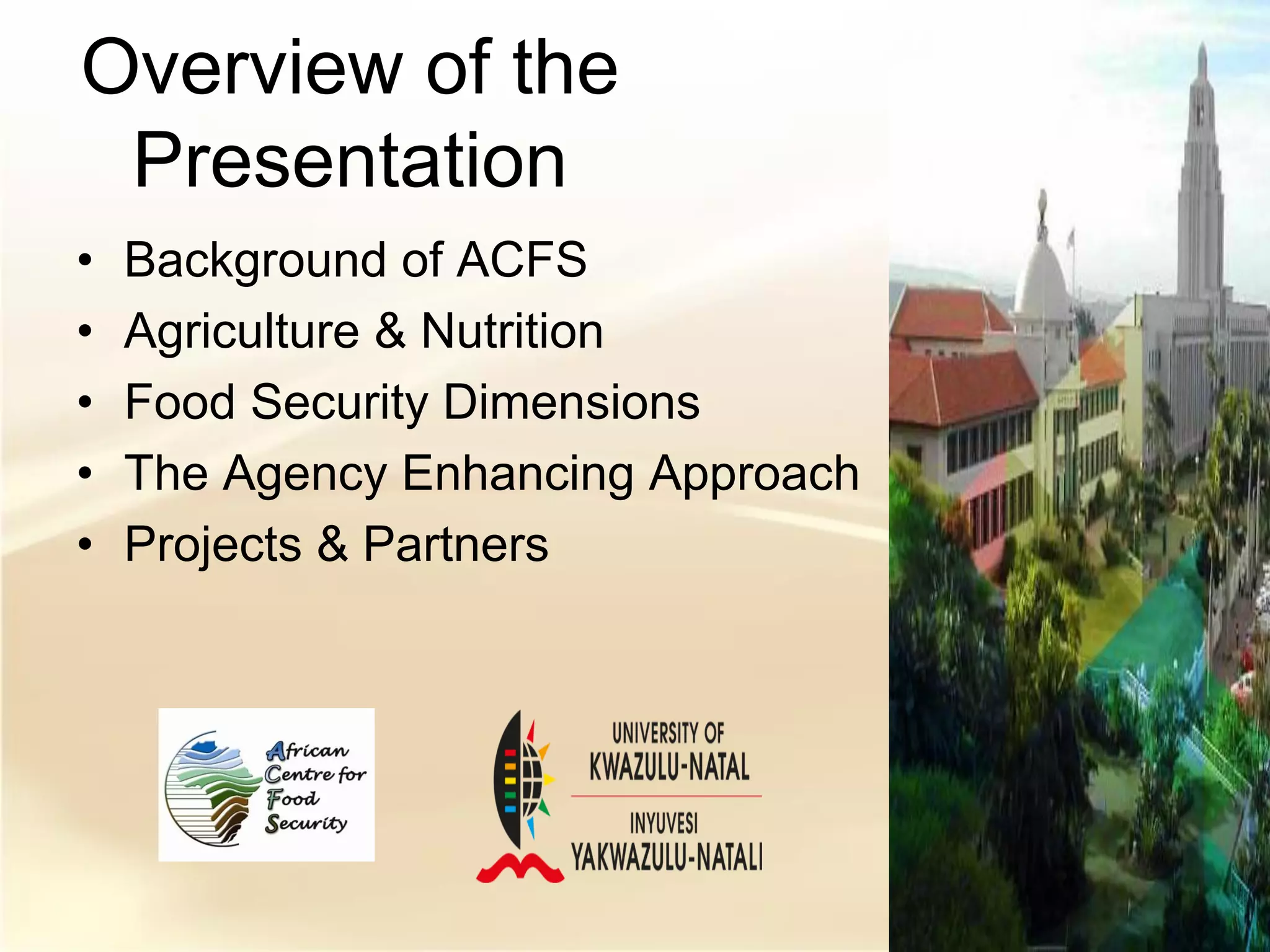 Agriculture 4 Nutrition presentation at 6th ANEC - Chitja & Kajombo | PDF