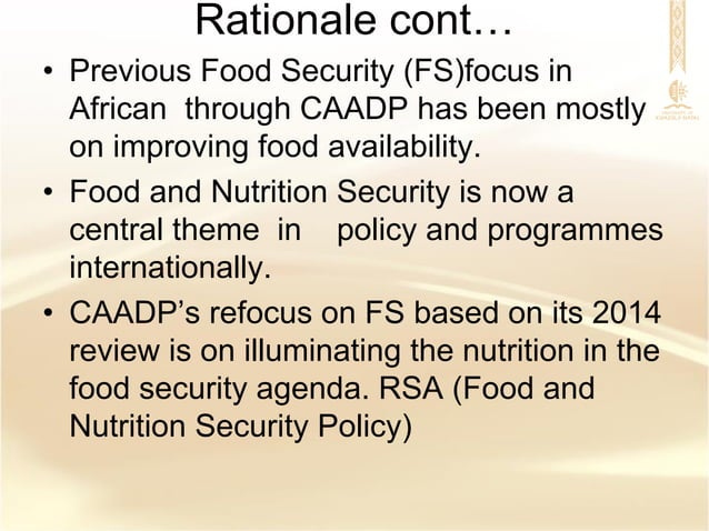 Agriculture 4 Nutrition presentation at 6th ANEC - Chitja & Kajombo ...
