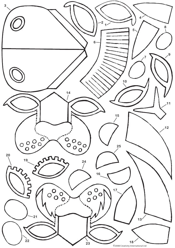 Mister Maker Animal Mask A4 Template Sheet