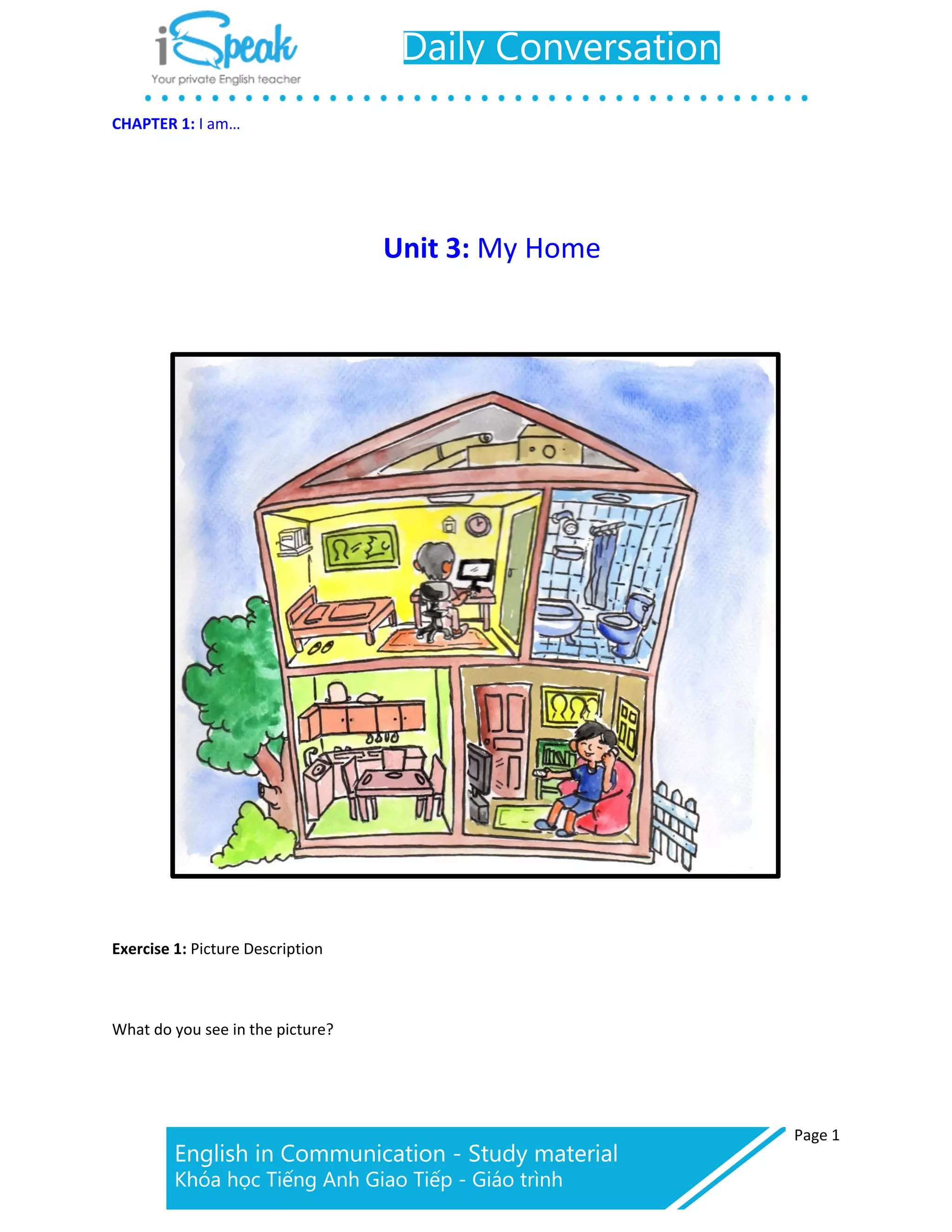 Chapter 1 unit 3. my home | PDF