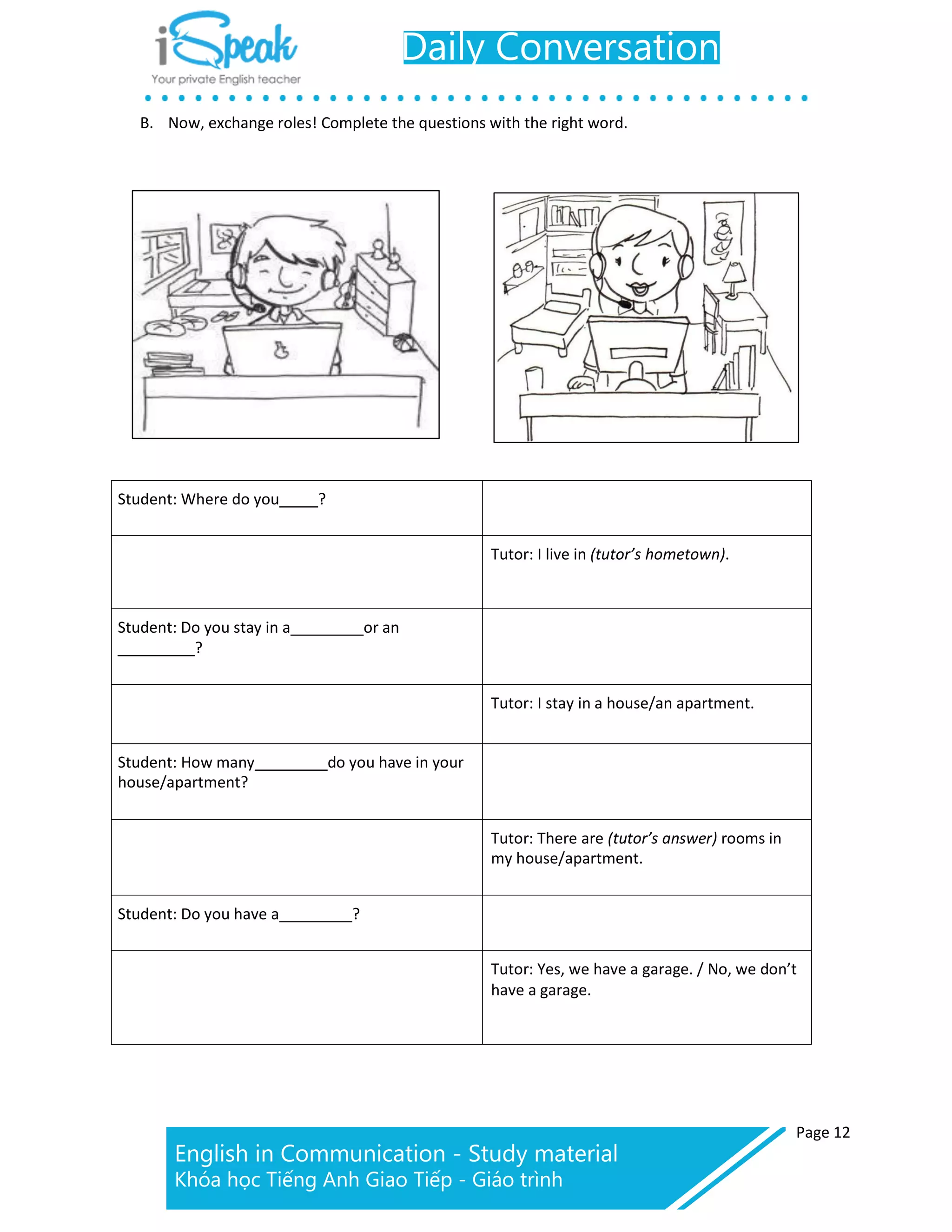 Chapter 1 unit 3. my home | PDF