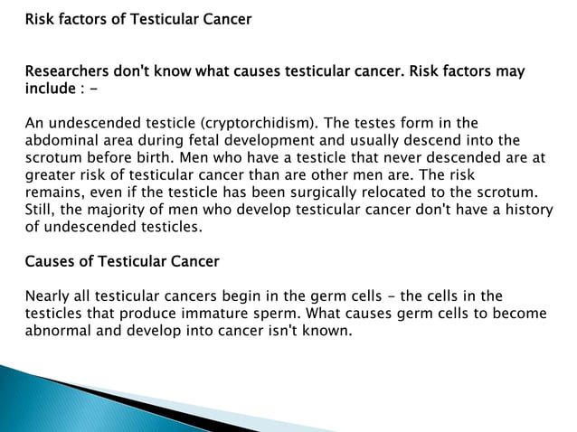 Testicular Scan For Testicular Cancer | We Care India | PPTX