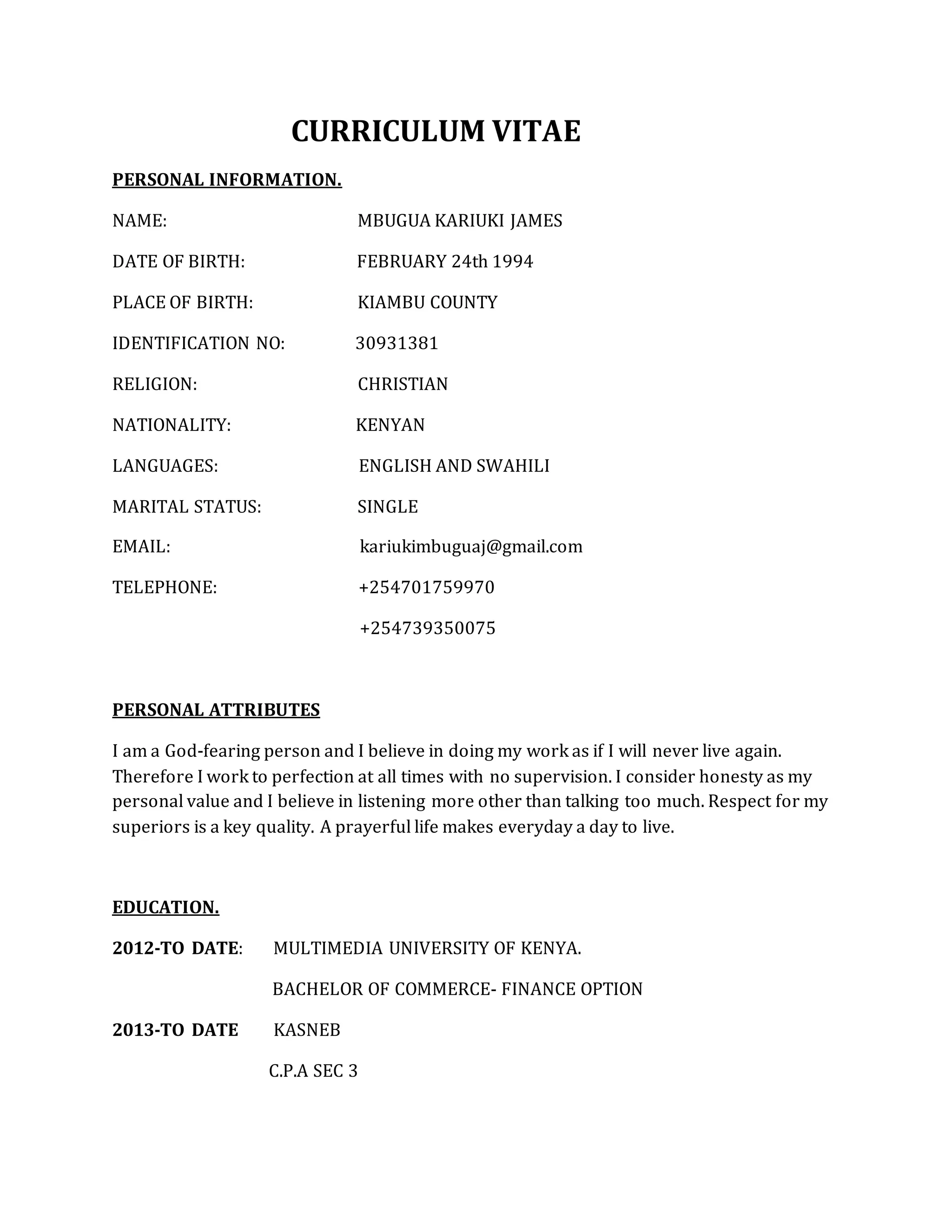 curriculum vitae | DOCX