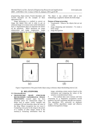 Detecting Irregularities in the Shape of Coloured Bottle | PDF
