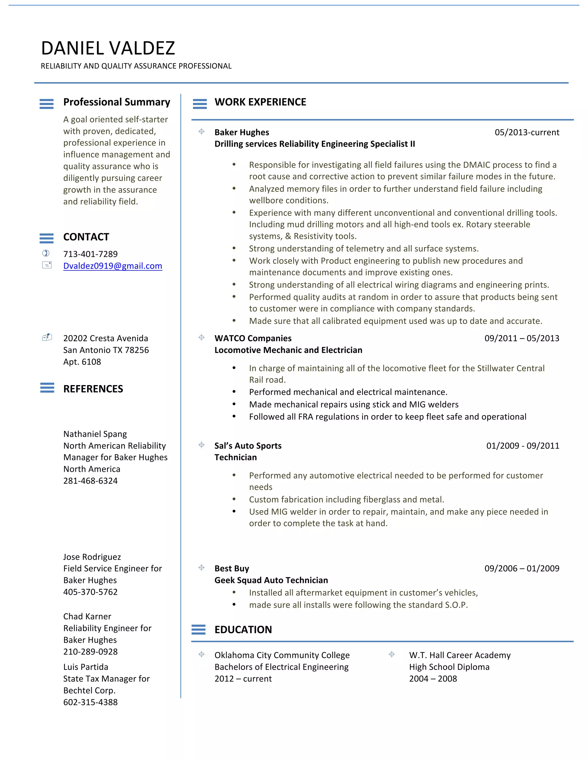 Daniel Valdez Resume | PDF