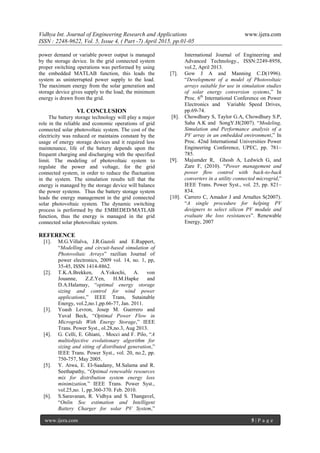 Energy Storage Management in Grid Connected Solar Photovoltaic System | PDF