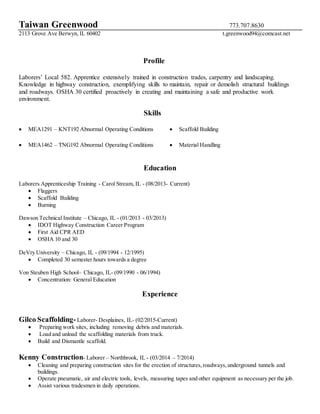 Taiwan Resume[ new 6.BB ] Construction | DOCX | Careers