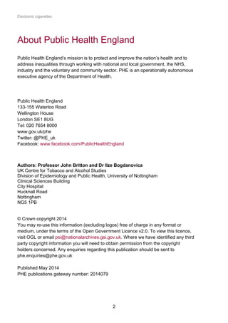 Public Health UK And NHS - Ecigarettes Report - www.gov.uk