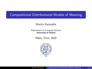 Compositional Distributional Models of Meaning | PDF