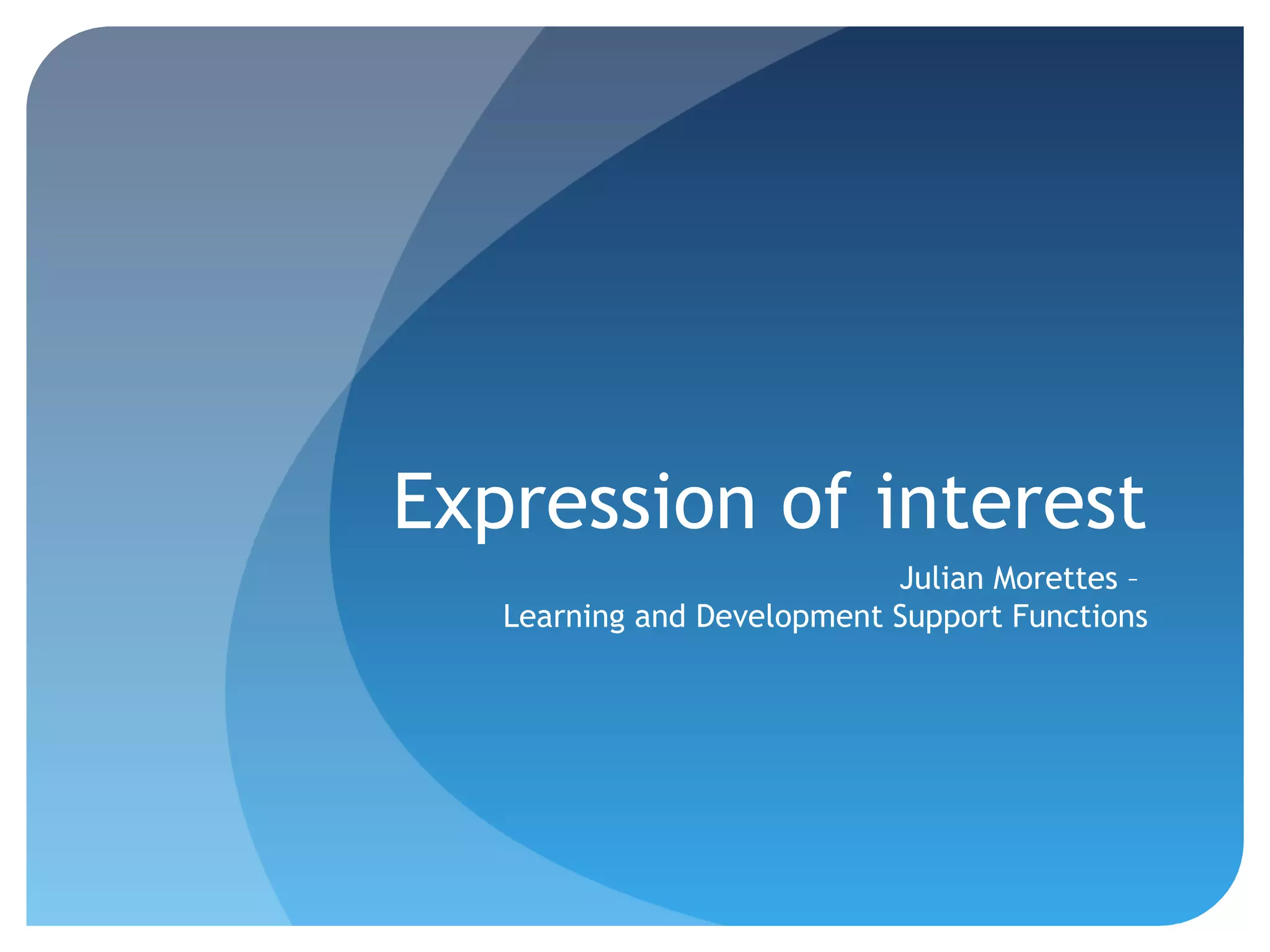 expression of interest | PPT