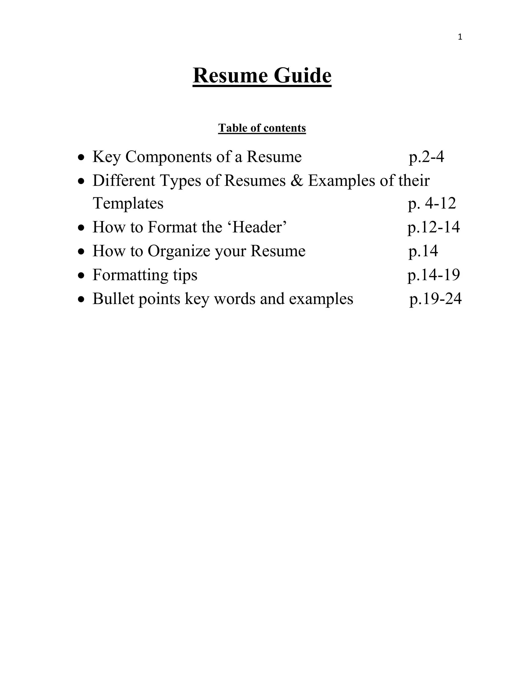 Resume Guide | PDF