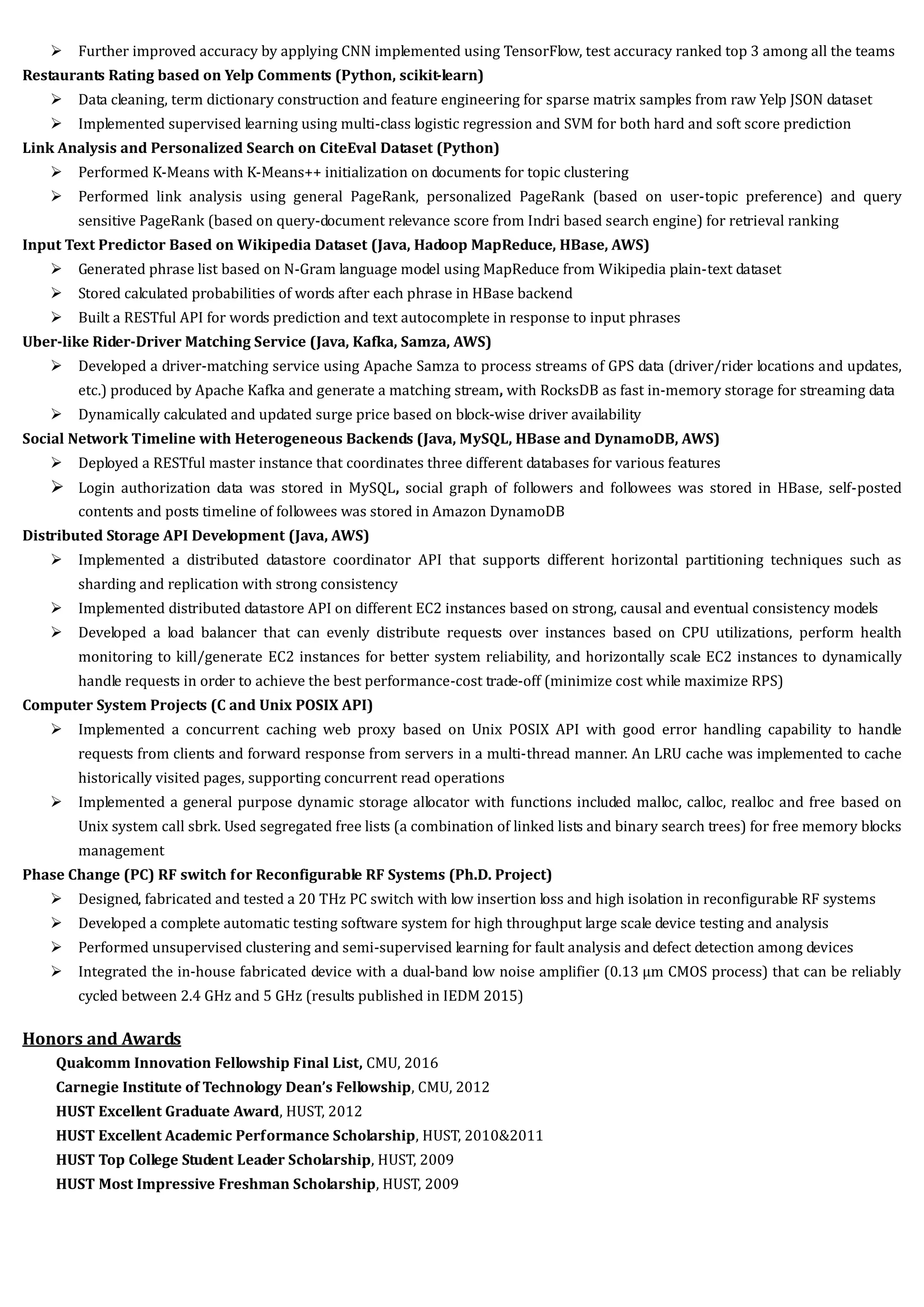 Resume of Min Xu | PDF