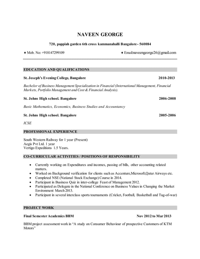 Naveen George CV | DOCX