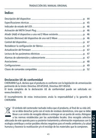 Cherubini Meta Z-Wave Smart Plug Manual A510068 | PDF