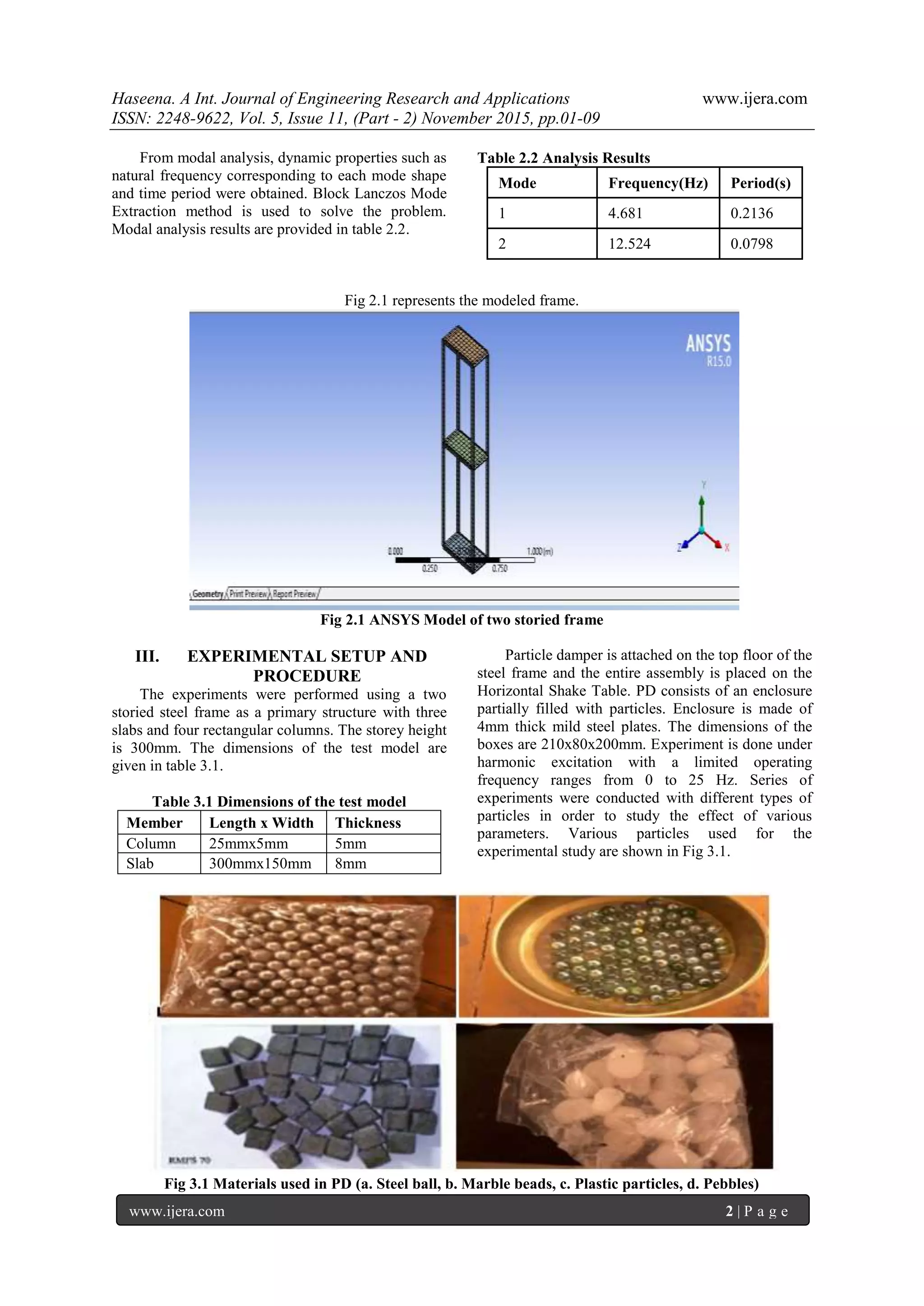 Structural Vibration Control Using Solid Particle Damper | PDF