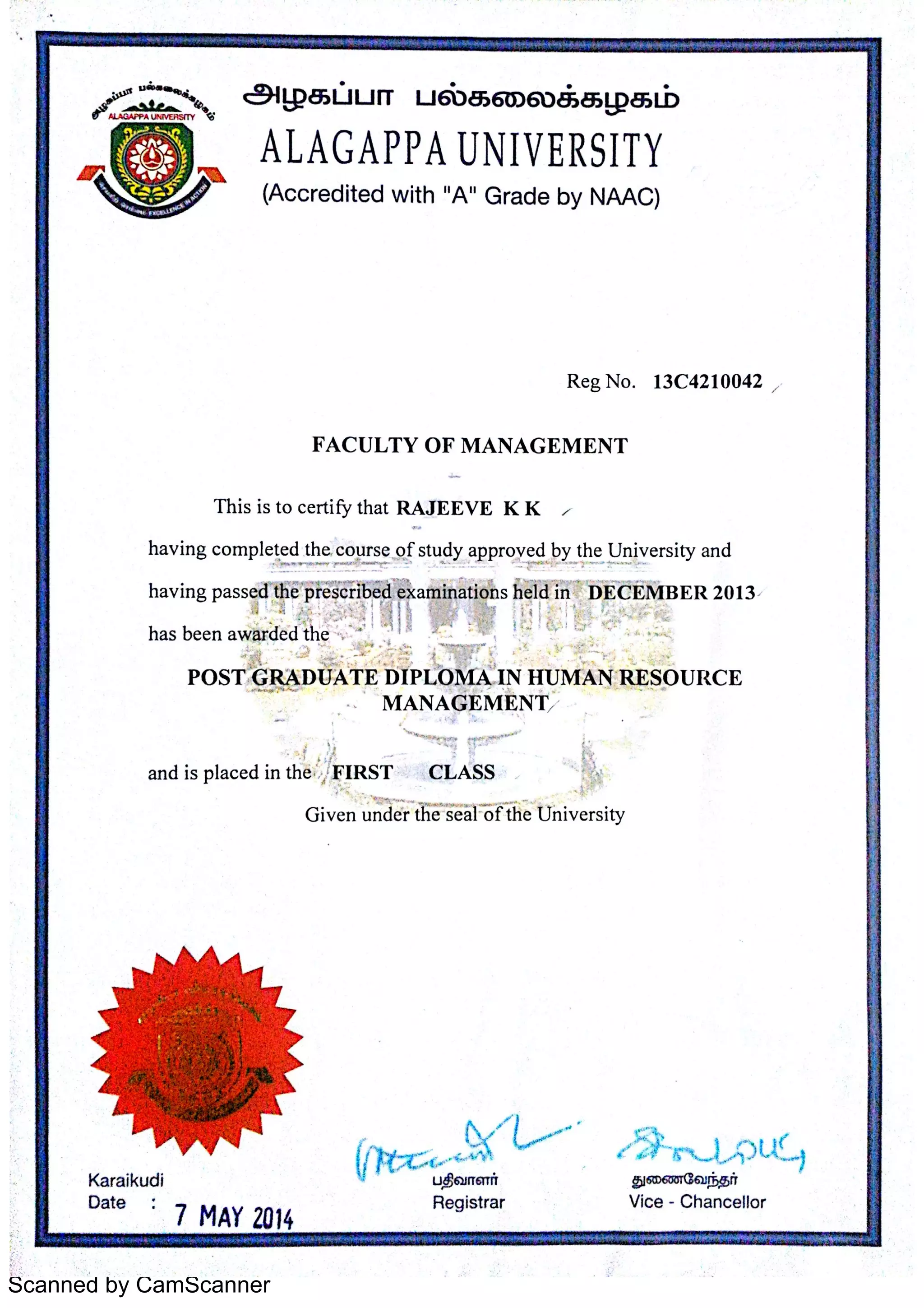 PGDHRM CRRT& MARKLIST | PDF