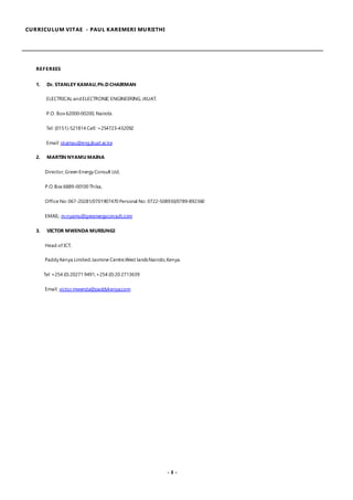 Paul Karemeri Muriithi CV | PDF