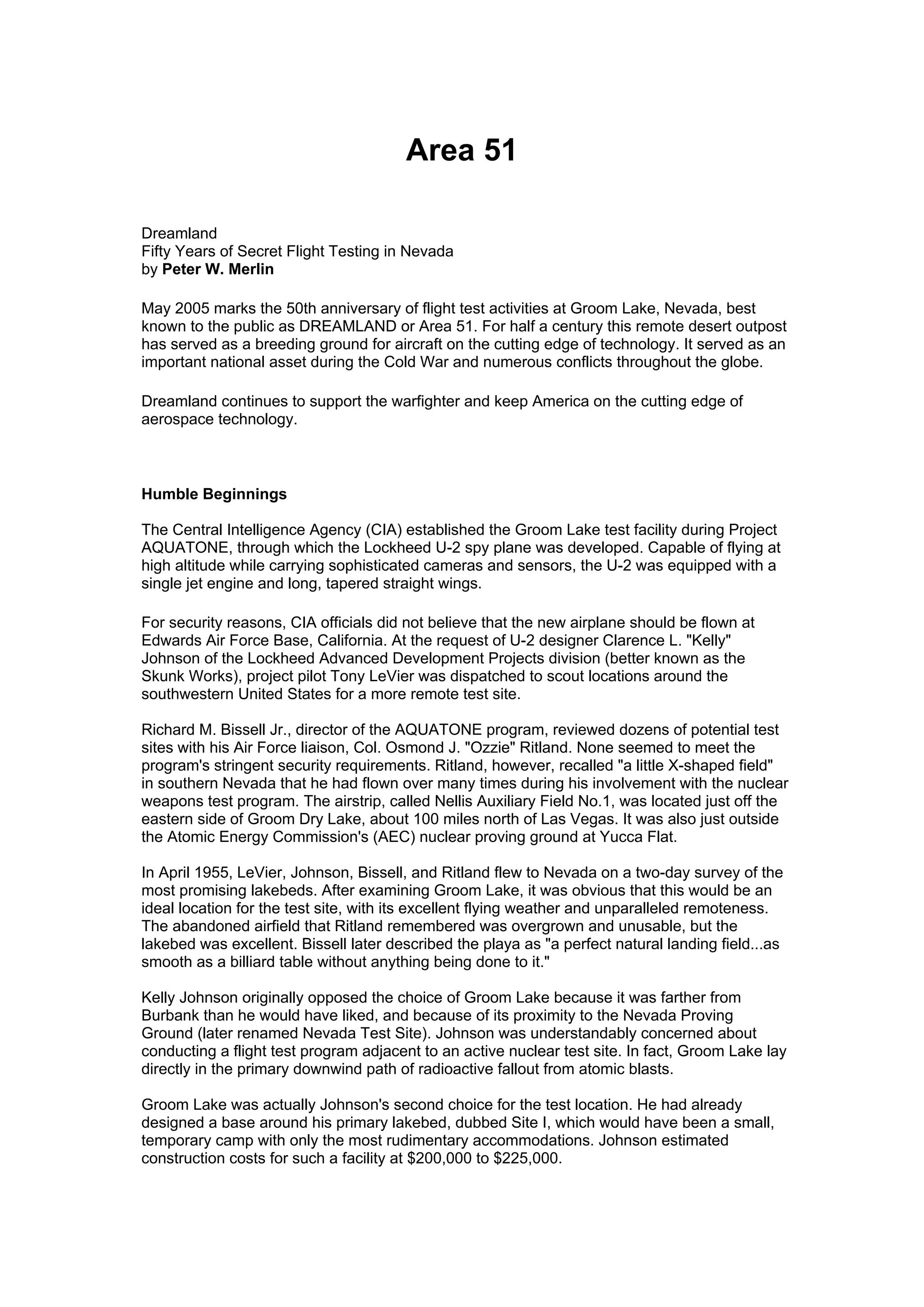 Area 51 - Dreamland | PDF