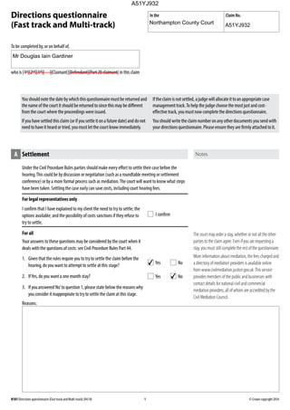 Case A51YJ932 n181 direction questionaire | PDF | Computing ...