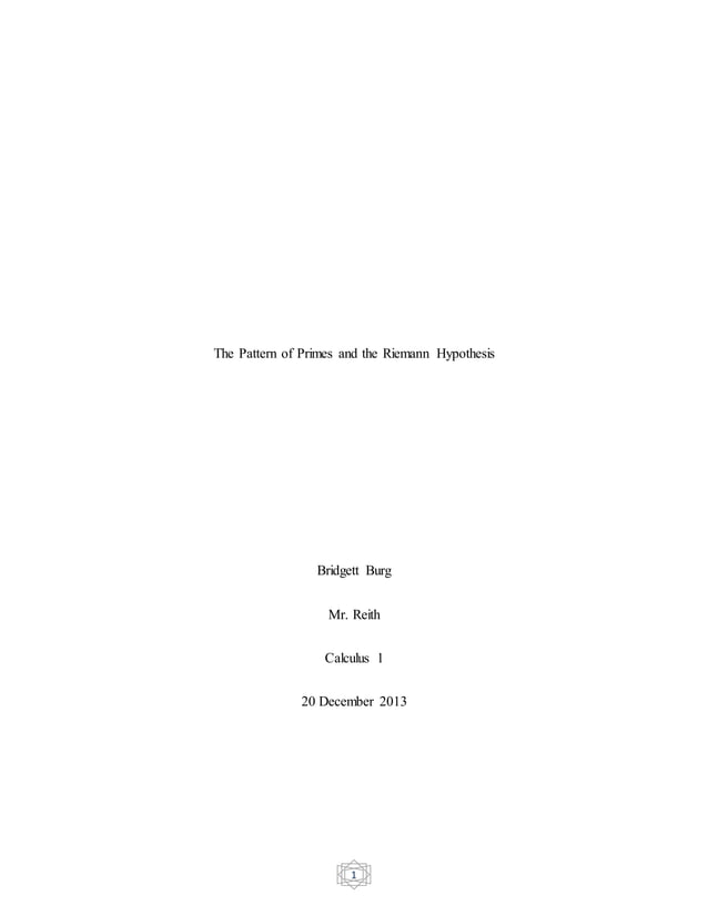 The Pattern of Primes and the Riemann Hypothesis | PDF