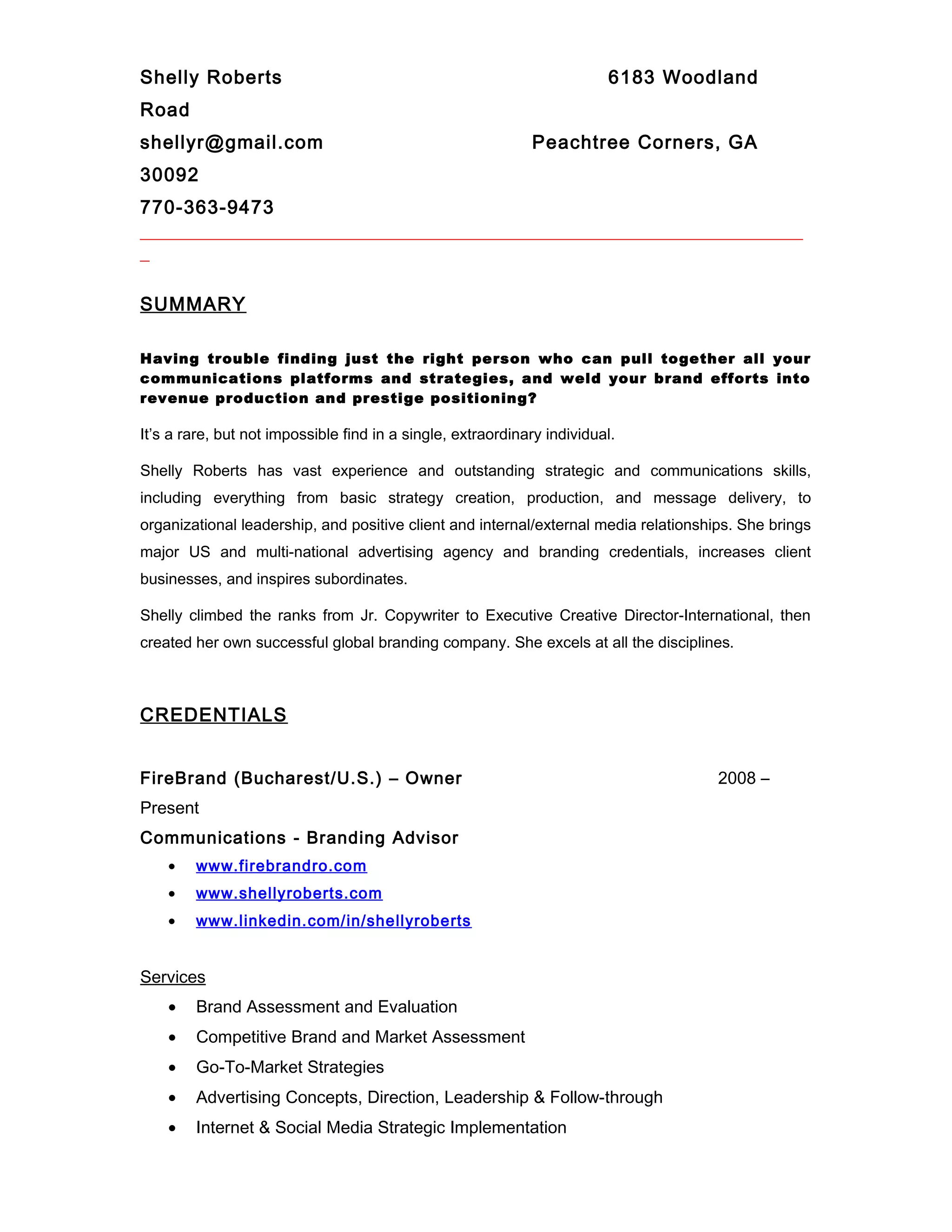 Roberts Resume 2015 | DOC | Marketing and Advertising | Business