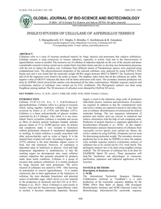 57.insilico studies of cellulase from Aspergillus terreus | PDF