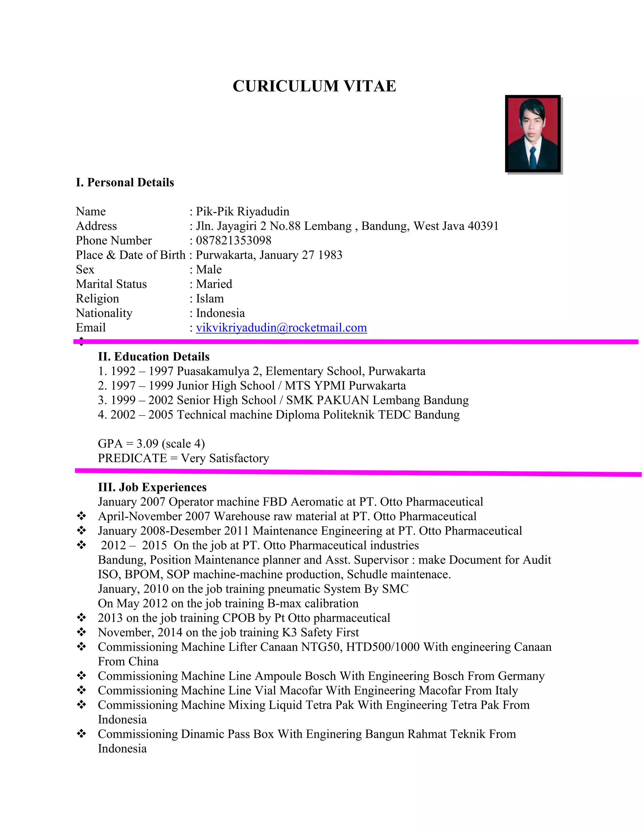 CV pikpik to jobs | PDF