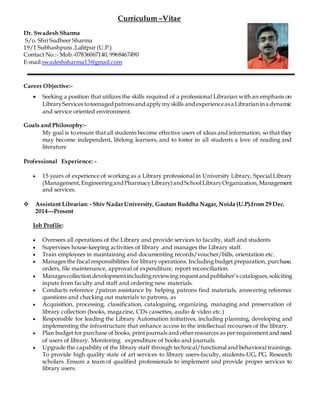 CV DR.SWADESH SHARMA ,updated new | DOCX