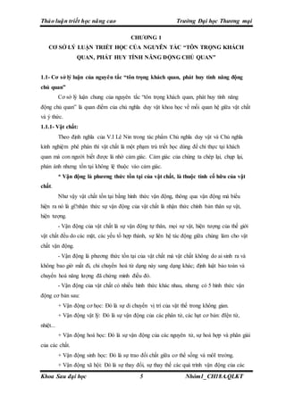 tiểu luận: tôn trọng khách quan phát huy tính năng động chủ quan | DOCX