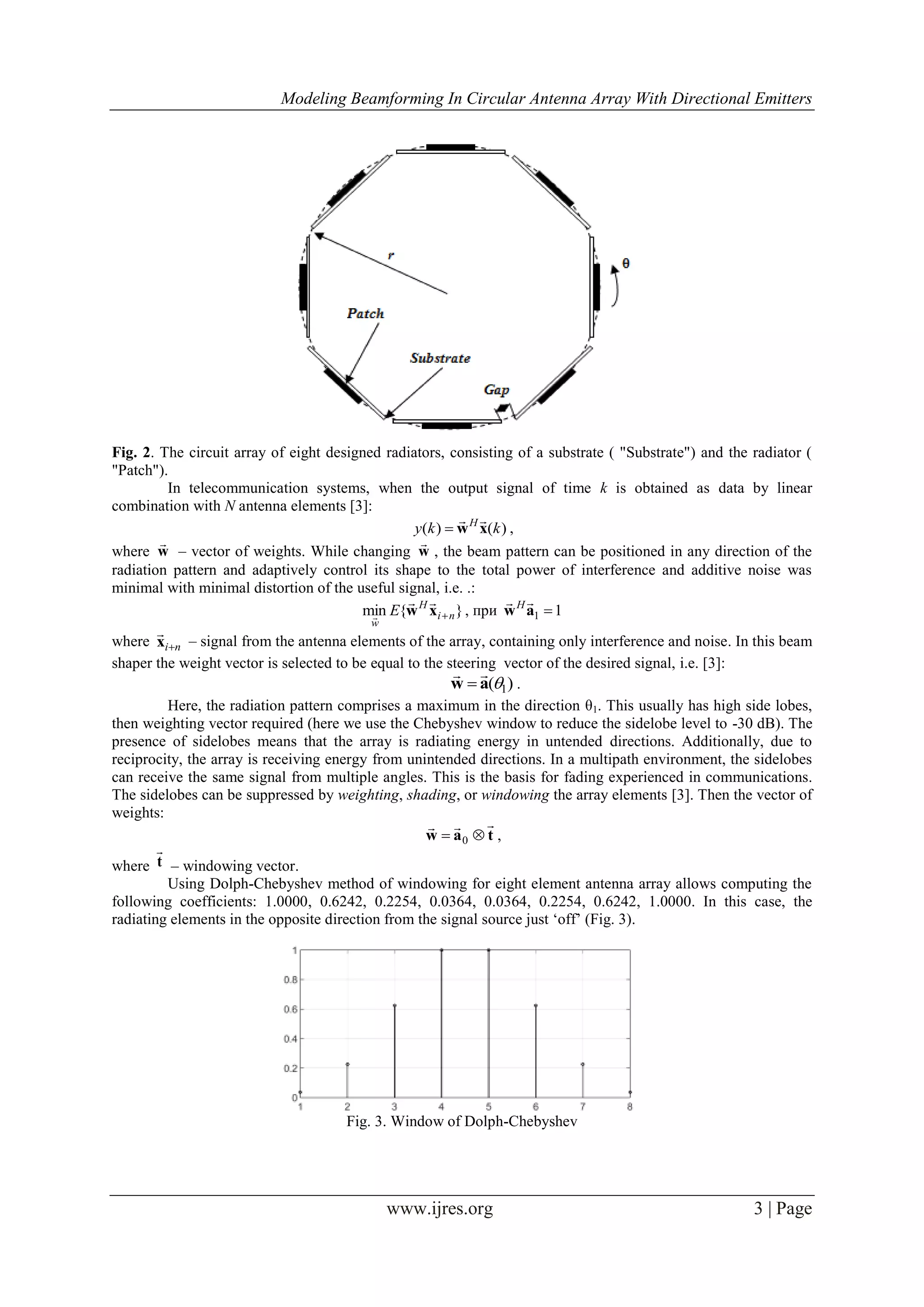 Modeling Beam forming in Circular Antenna Array with Directional Emitters | PDF
