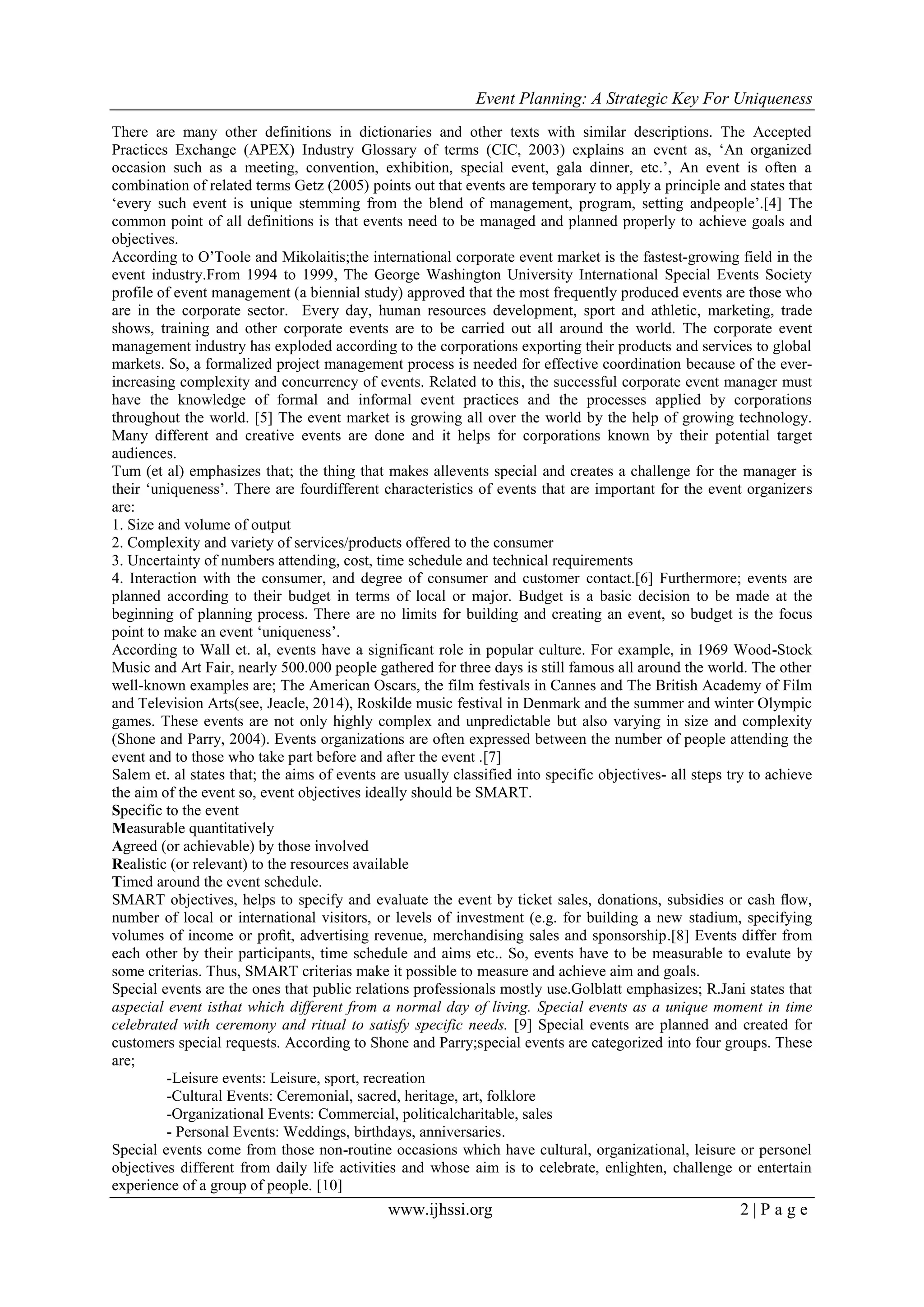 Event Planning: A Strategic Key for Uniqueness | PDF