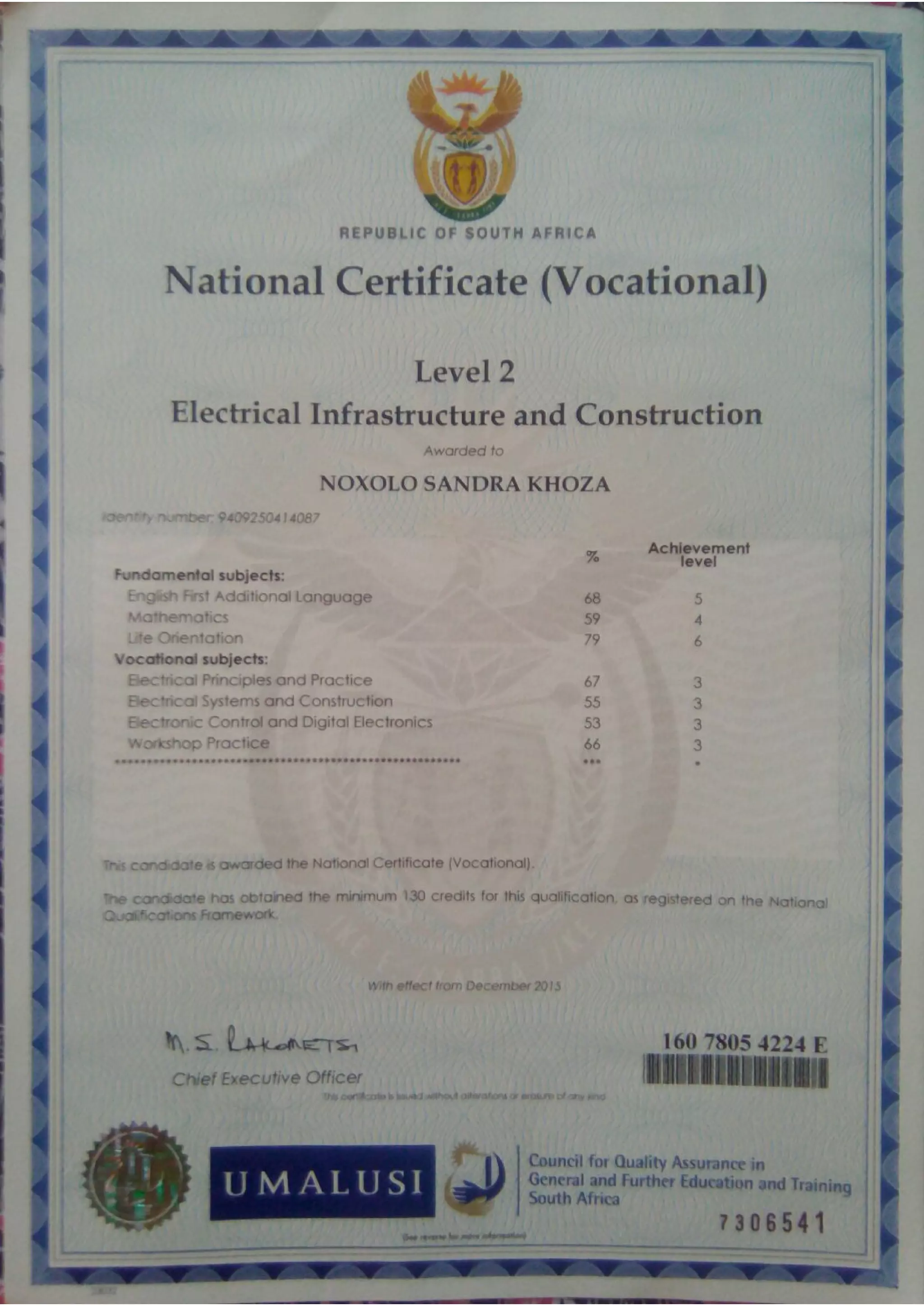 TVET Certificate | PDF