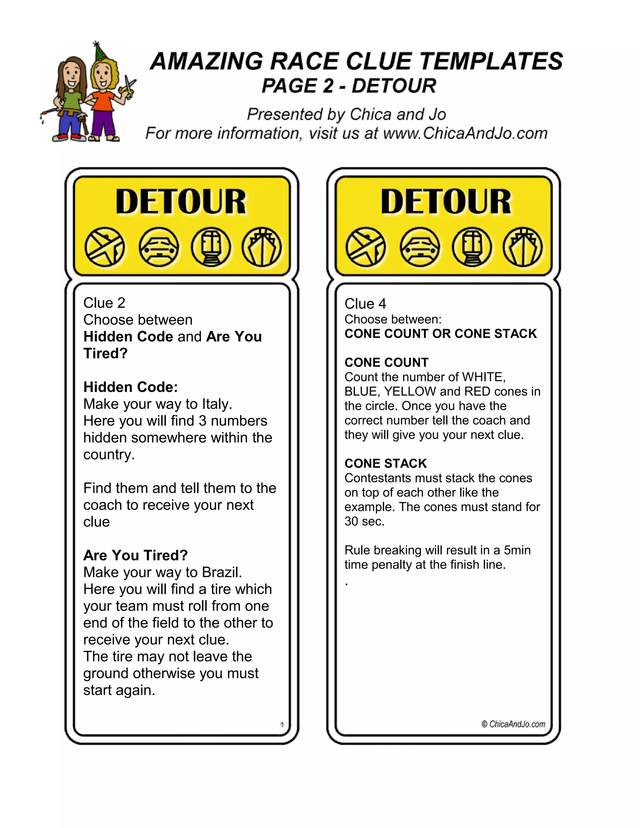 2014 DHC amazing race clues | DOC