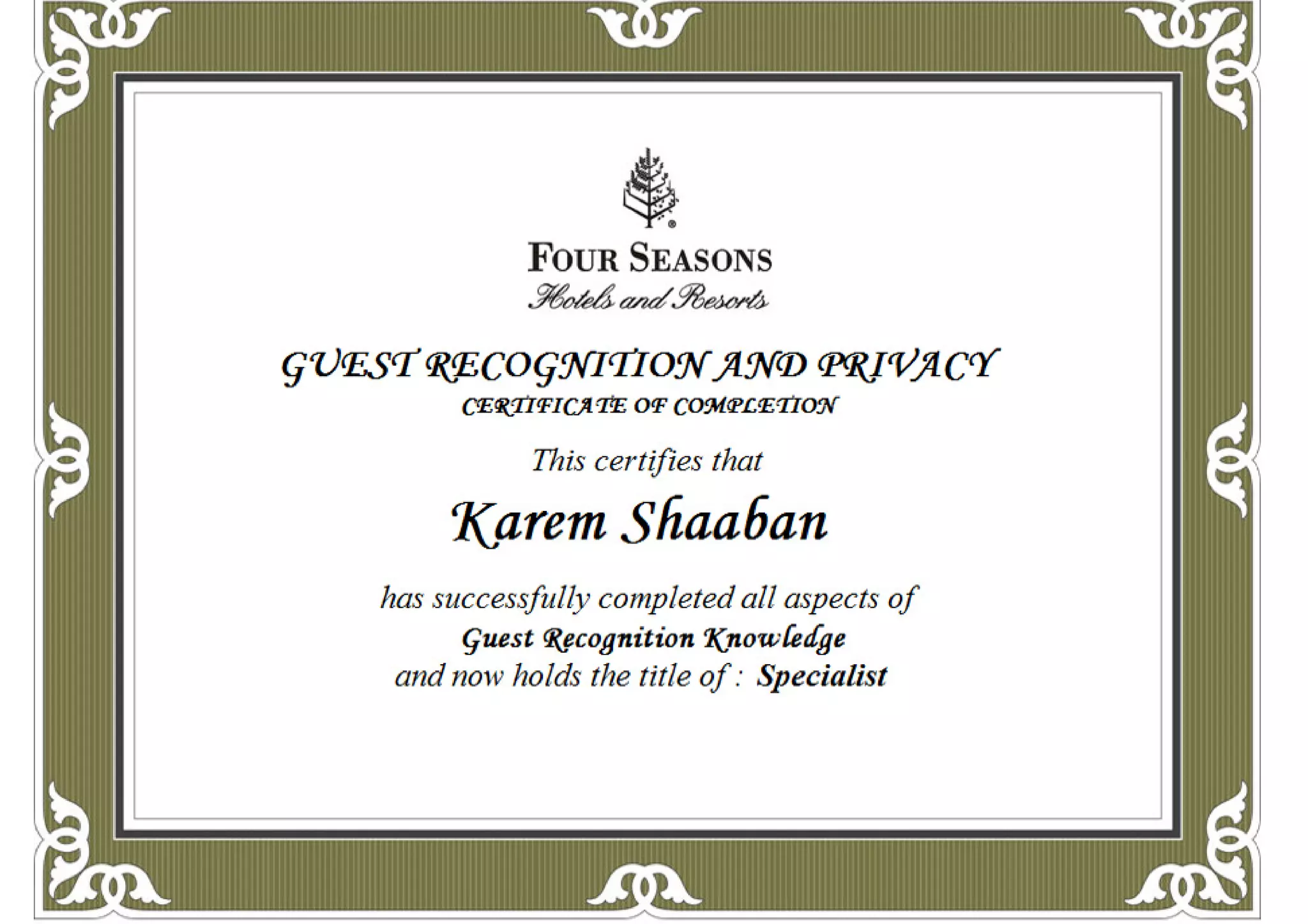 Guest Recognition Knowledge | PDF