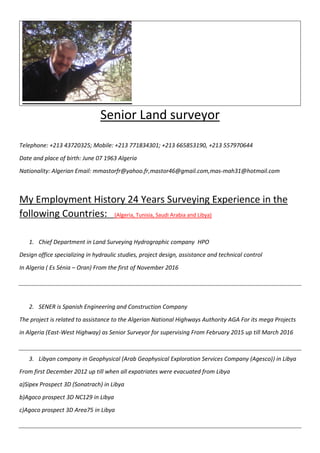 Senior Land surveyor | PDF