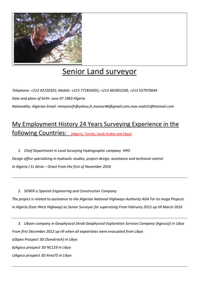 Senior Land surveyor | PDF