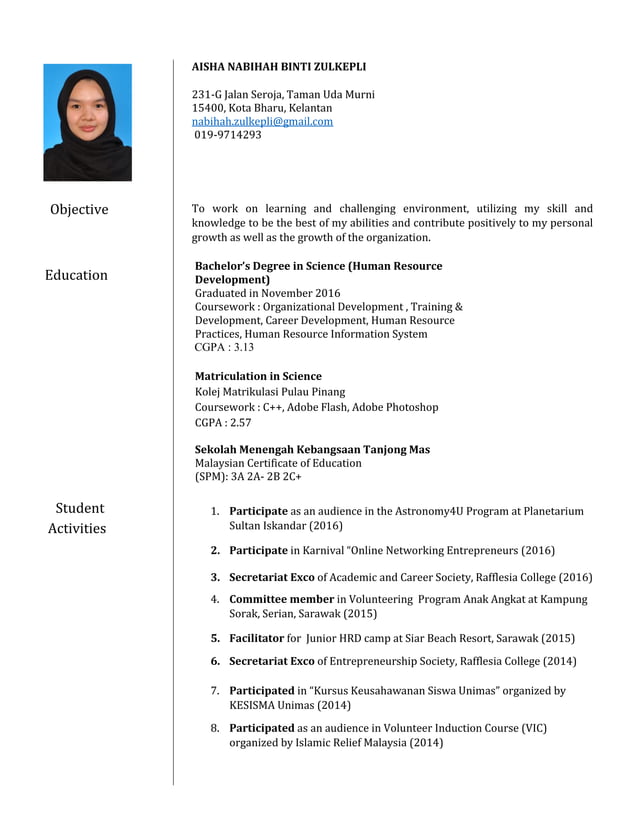 RESUME_AISHA NABIHAH | PDF