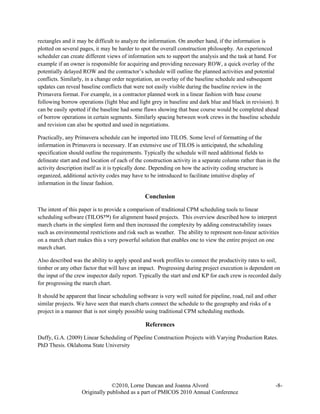 Utilizing Linear Planning and Scheduling for Project Control and Claims Avoidance | PDF