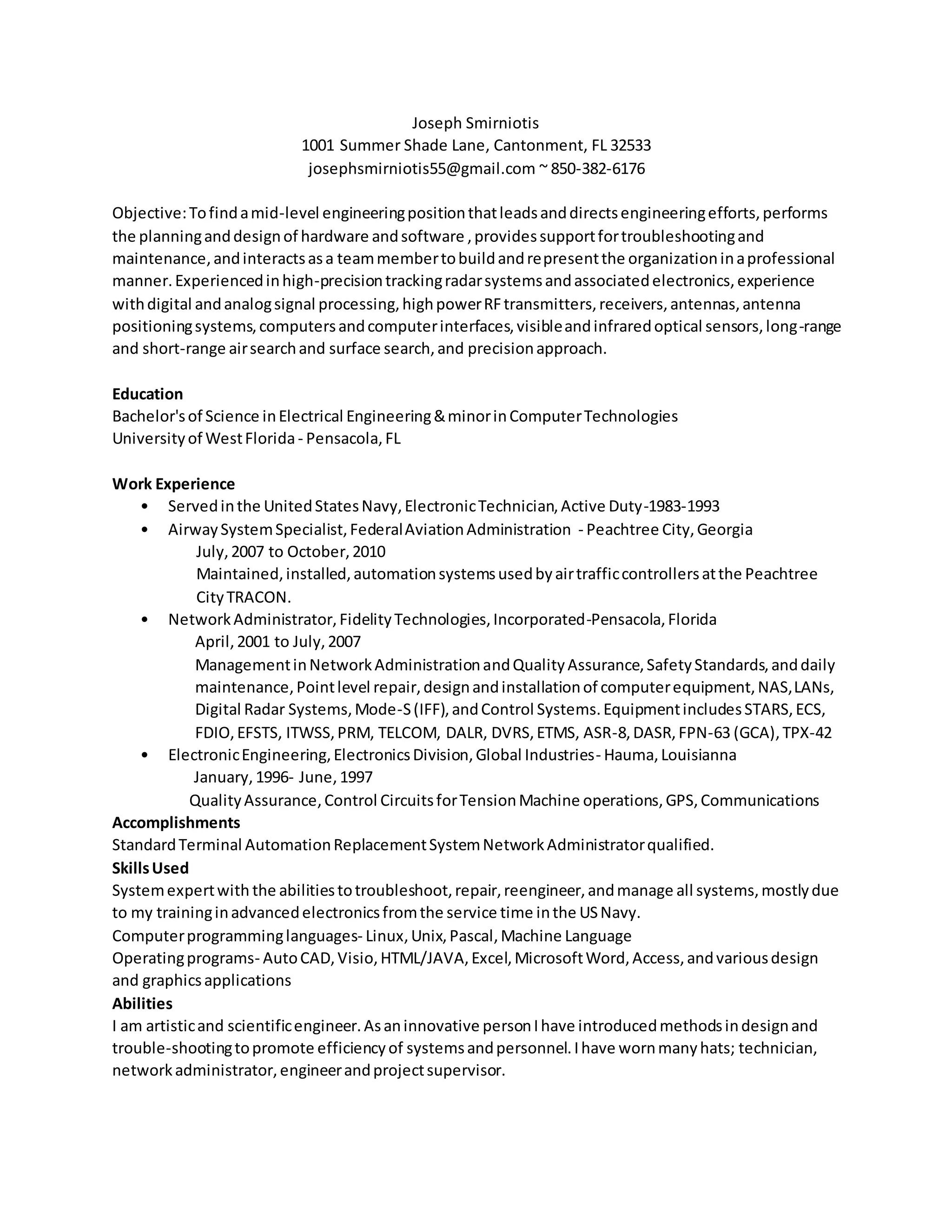 AAA resume radar | DOCX