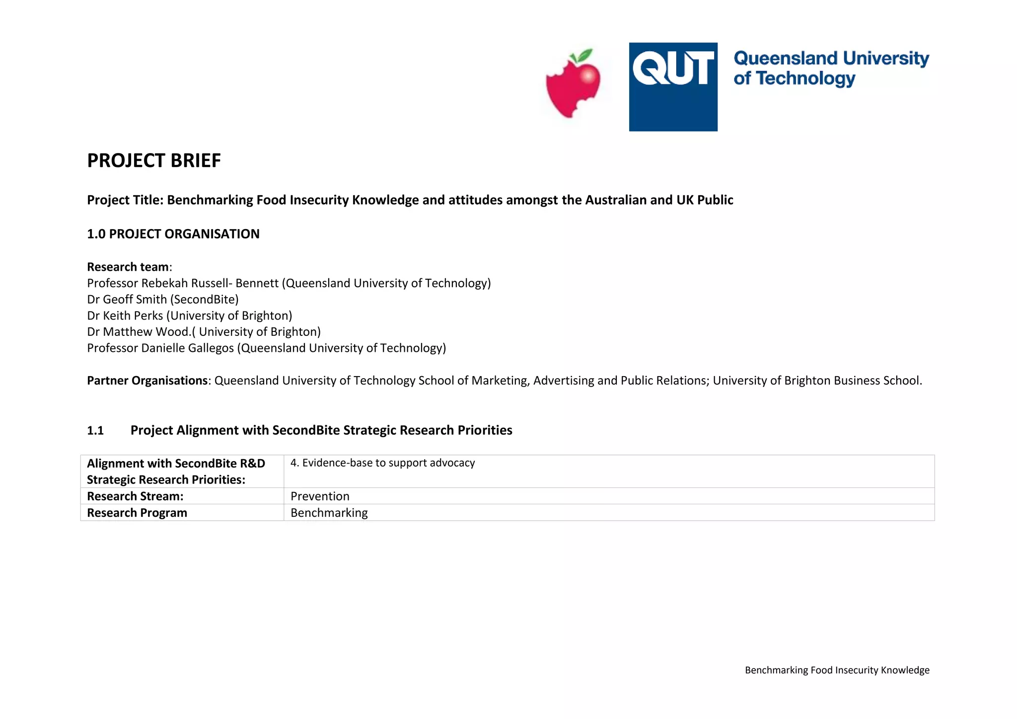 Benchmarking Food Insecurity Knowledge and attitudes amongst the ...